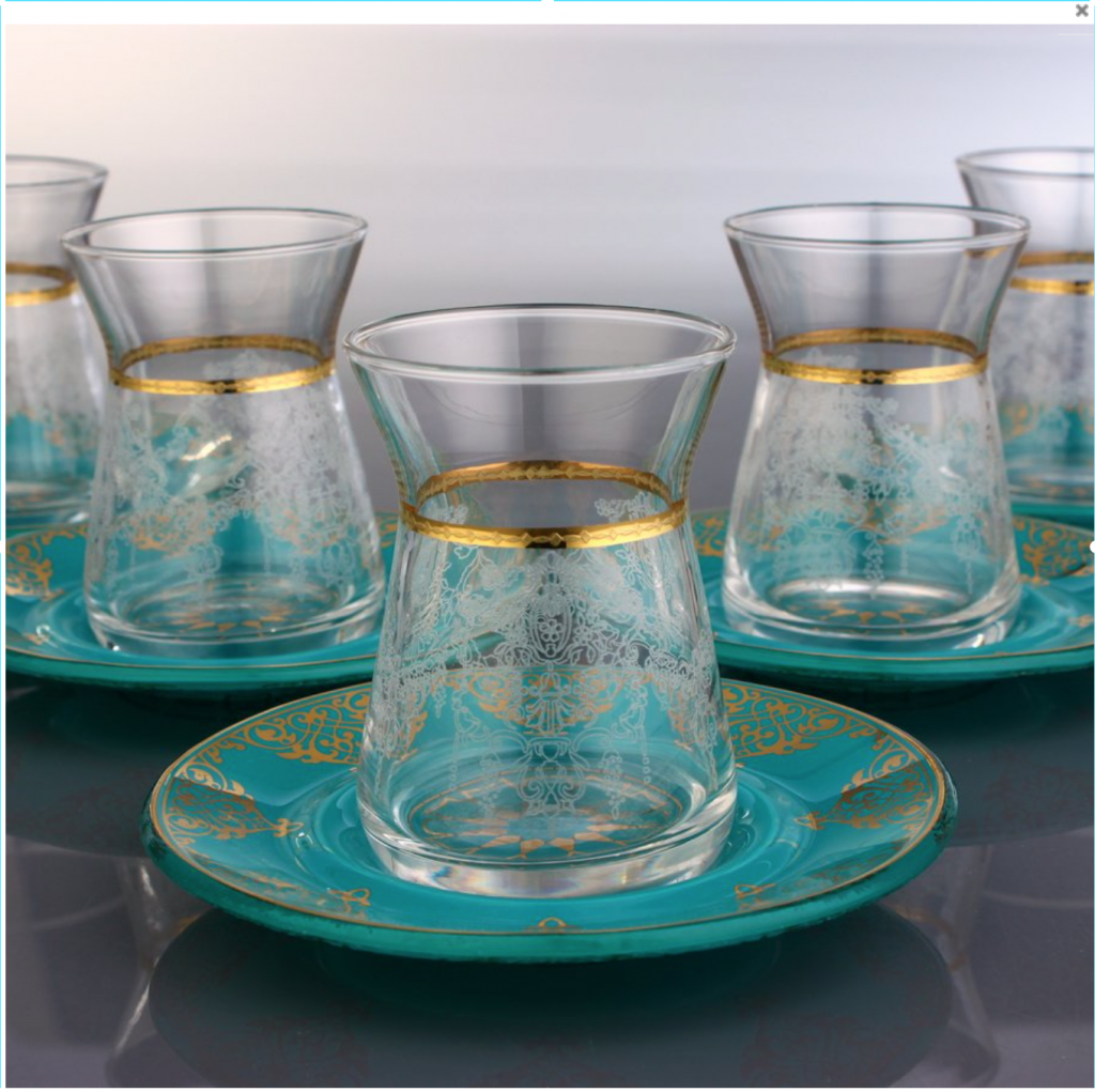 Turquoise Tea Set - Sukar Decor Islamic Decor